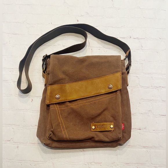 augur & strauss | Bags | Augur Strauss Messenger Canvas Leather Vintage ...
